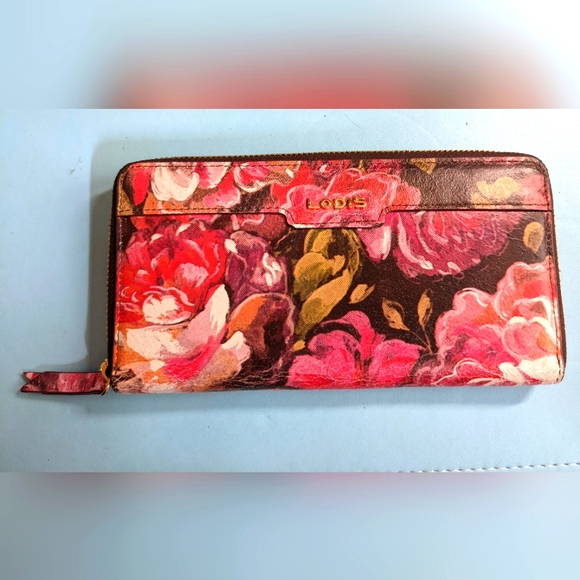 Lodis | Accessories | Nwot Lodis Leather Floral Wallet Wgold Accents 2 ...